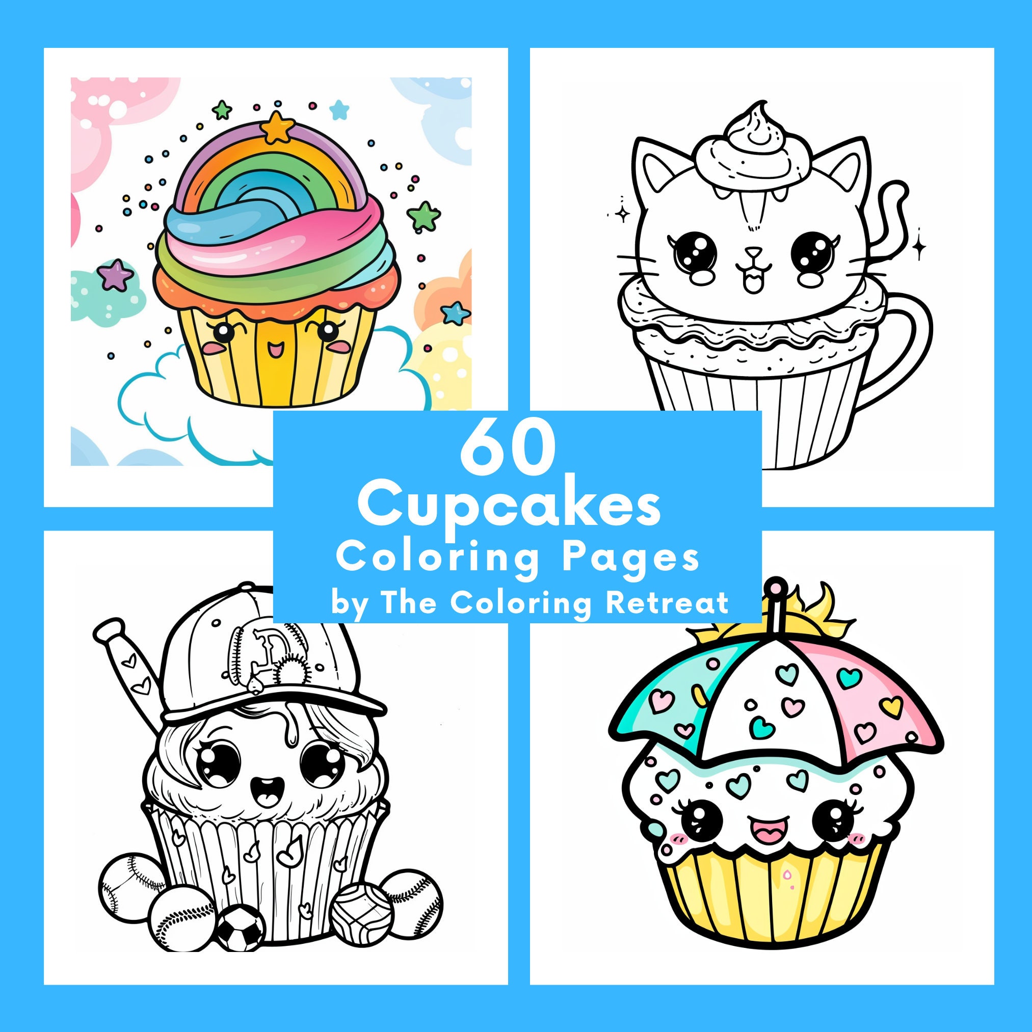 Cupcakes Coloring Pages Digital Download Printable Kids Activities - Etsy