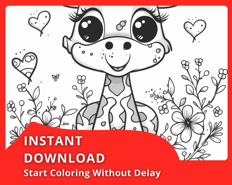 42 Flowery Animal Coloring Pages | Digital Download | Printable | Kids ...