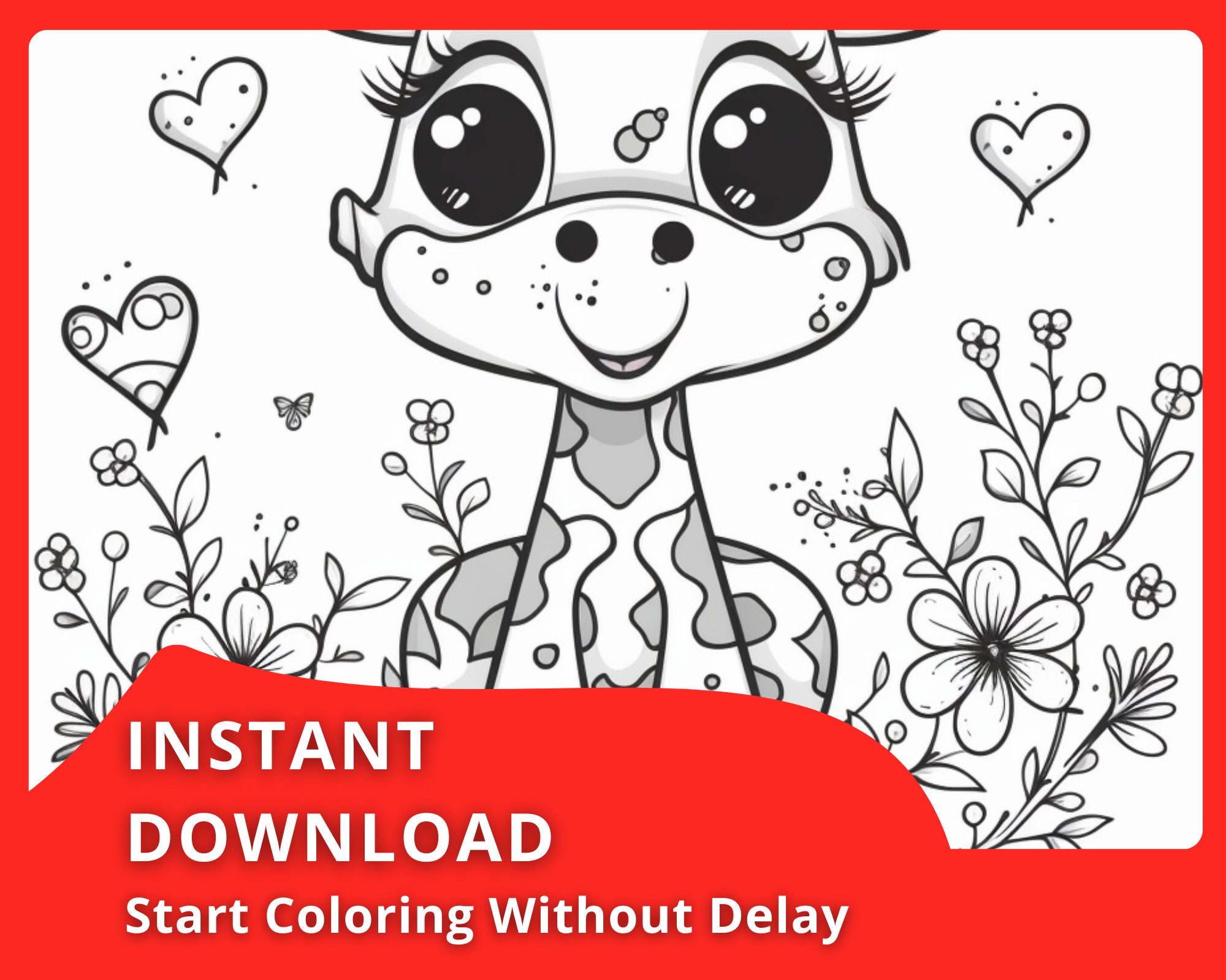 42 Flowery Animal Coloring Pages | Digital Download | Printable | Kids ...