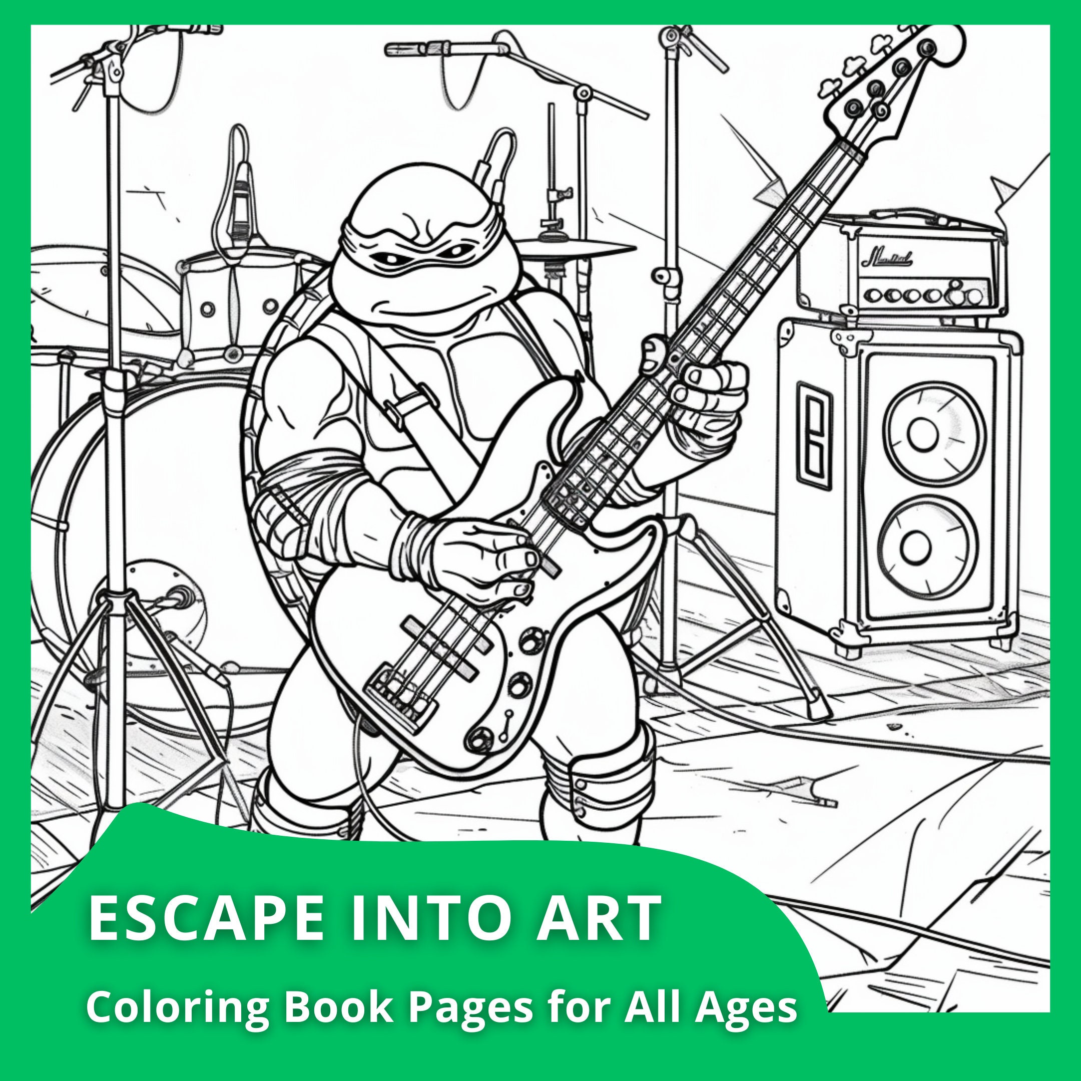 Ninja Turtles Coloring Pages | Digital Download | Printable | Kids ...