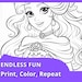 46 Princess Coloring Pages | Digital Download | Printable | Kids ...