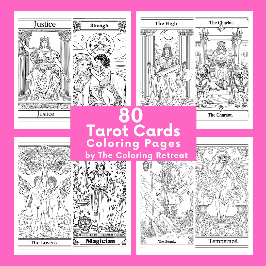 Tarot Cards Coloring Pages | Digital Download | Printable | Kids ...
