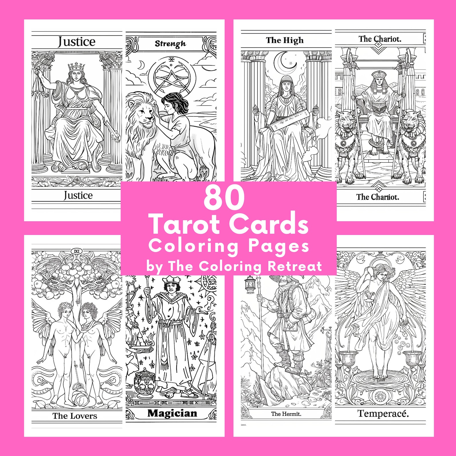 Tarot Cards Coloring Pages | Digital Download | Printable | Kids ...