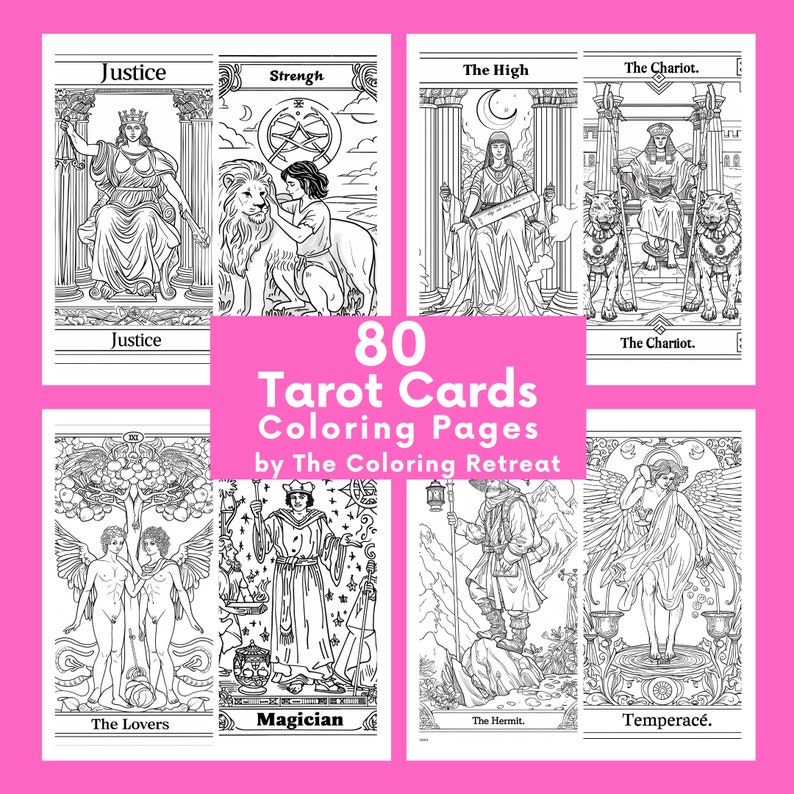 Tarot Cards Coloring Pages | Digital Download | Printable | Kids ...