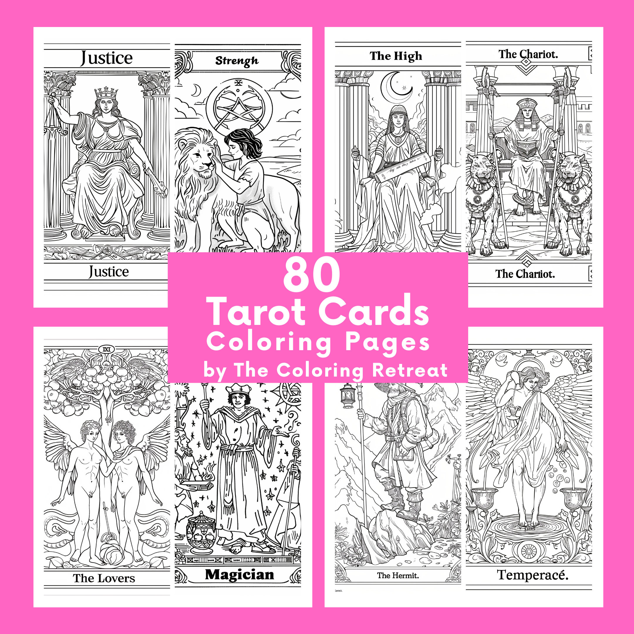 Tarot Cards Coloring Pages | Digital Download | Printable | Kids ...