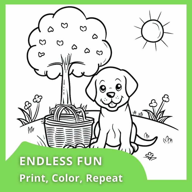 Dogs Coloring Pages Digital Download Printable Kids Activities - Etsy