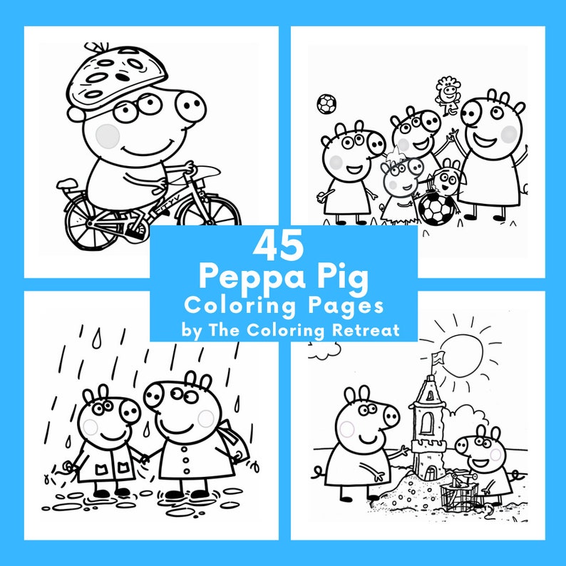 Peppa Pig Coloring Pages | Digital Download | Printable | Kids ...