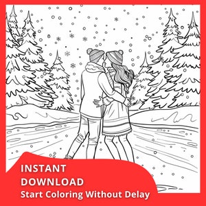 Romantic Couples Coloring Pages | Digital Download | Printable | Kids ...