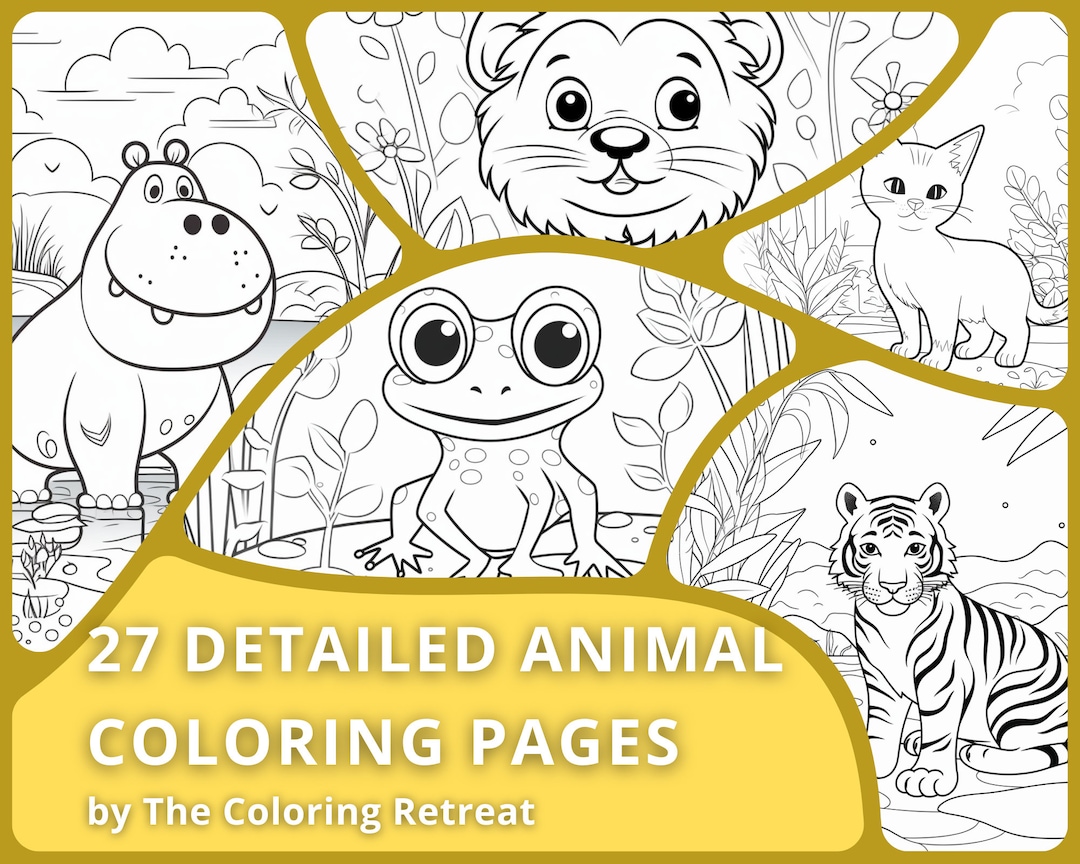 27 Detailed Animal Coloring Pages | Digital Download | Printable | Kids ...