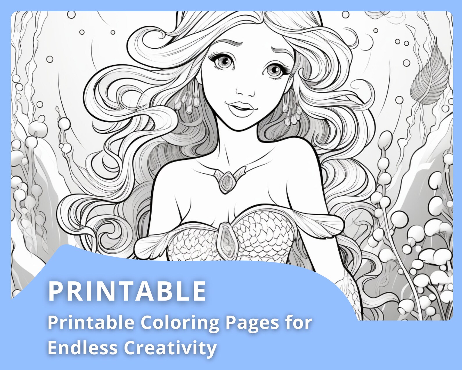45 Mermaid Coloring Pages Digital Download Printable Kids Activities - Etsy