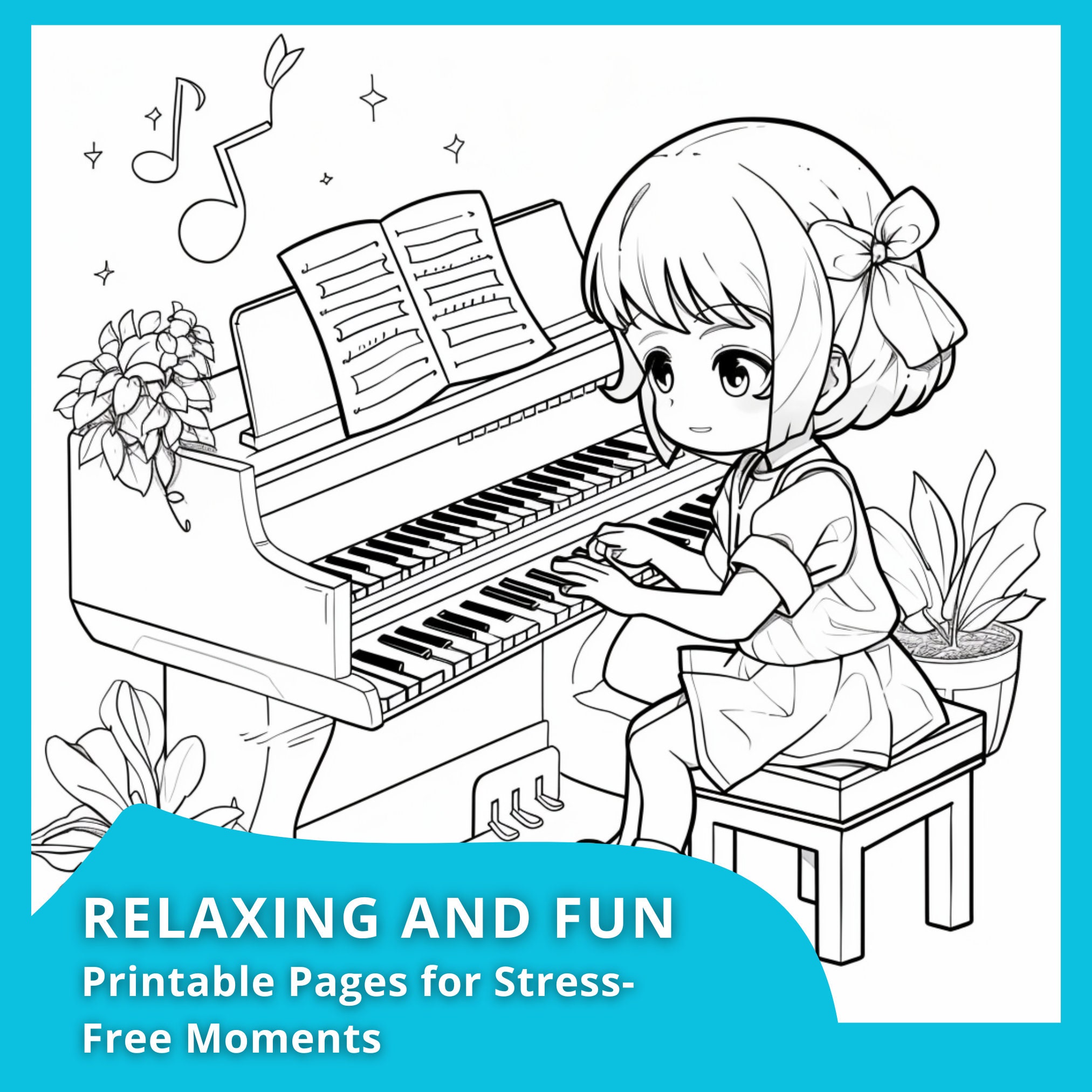 Anime Coloring Pages Digital Download Printable Kids Activities - Etsy