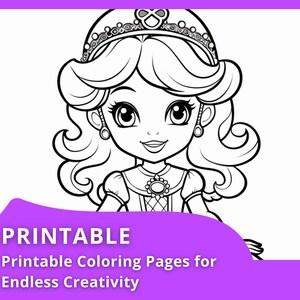 48 Simple Princess Coloring Pages | Digital Download | Printable | Kids ...