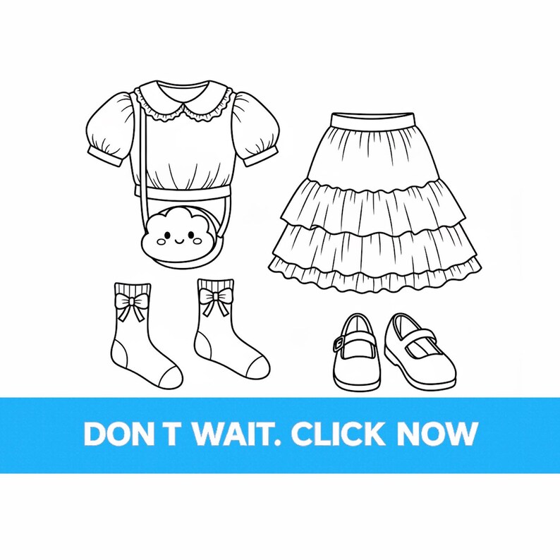 Printable Coloring Pages Digital Download | Outfit Coloring Pages ...