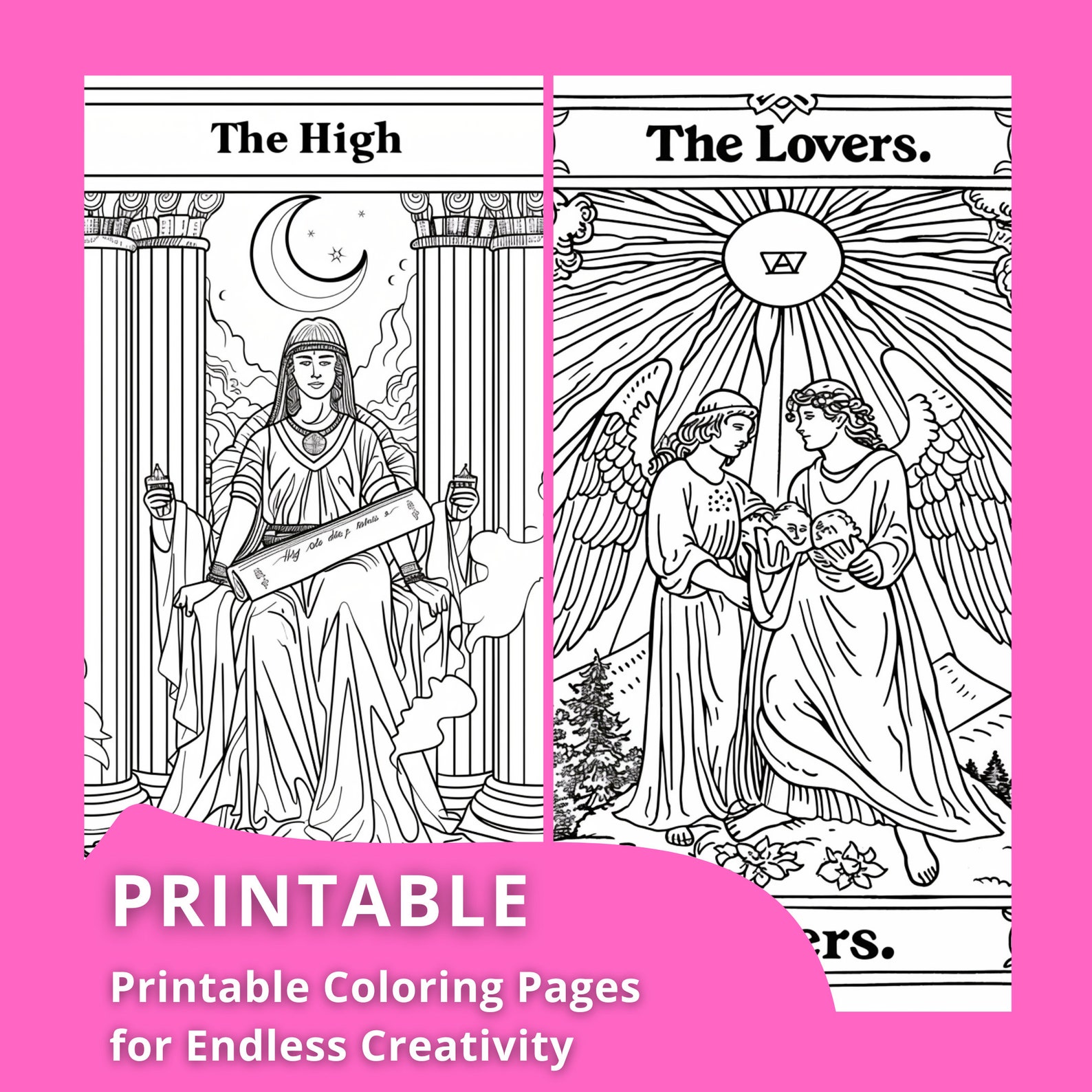 Tarot Cards Coloring Pages | Digital Download | Printable | Kids ...