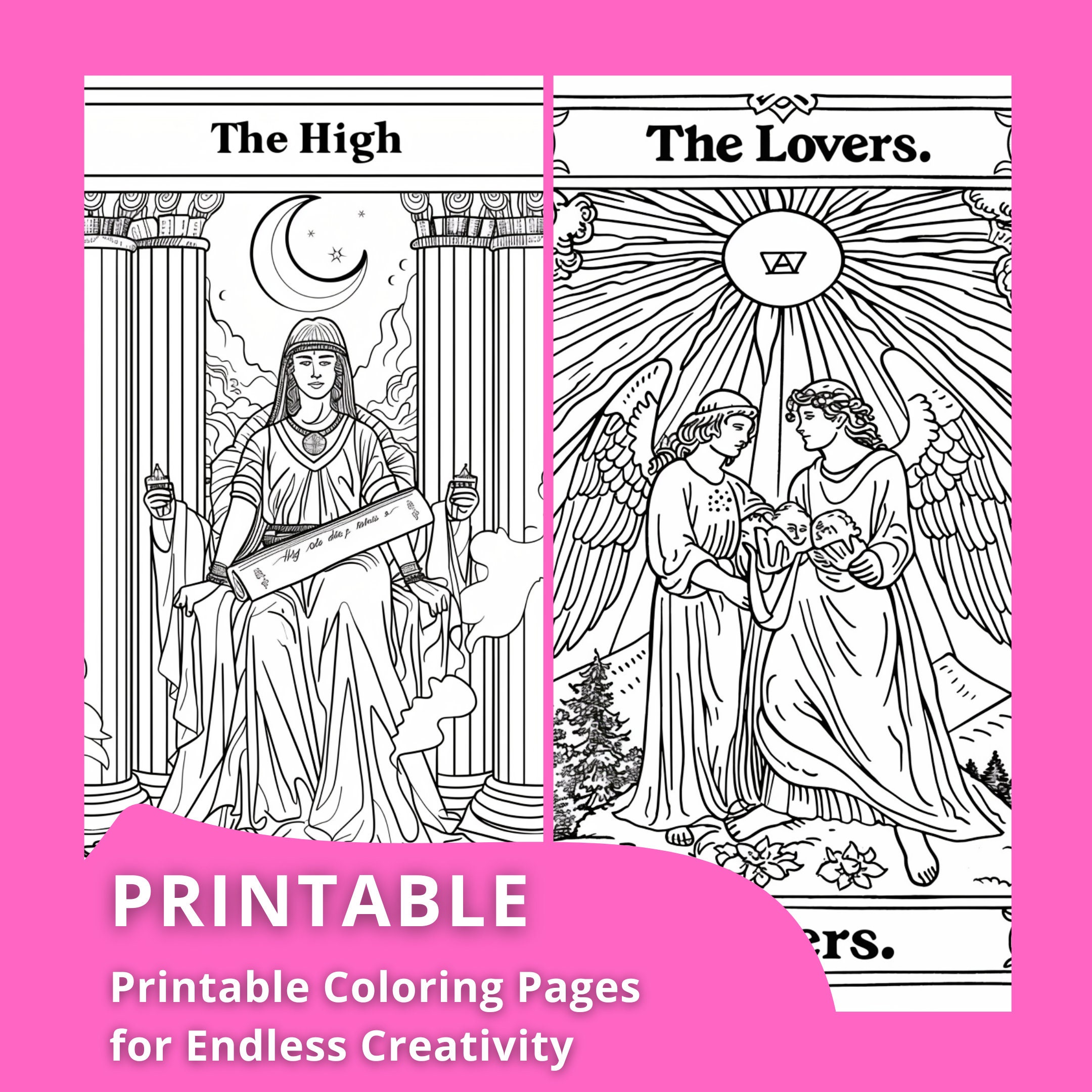 Tarot Cards Coloring Pages | Digital Download | Printable | Kids ...