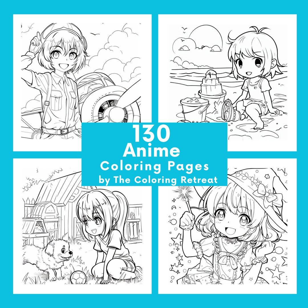 Anime Coloring Pages | Digital Download | Printable | Kids Activities ...