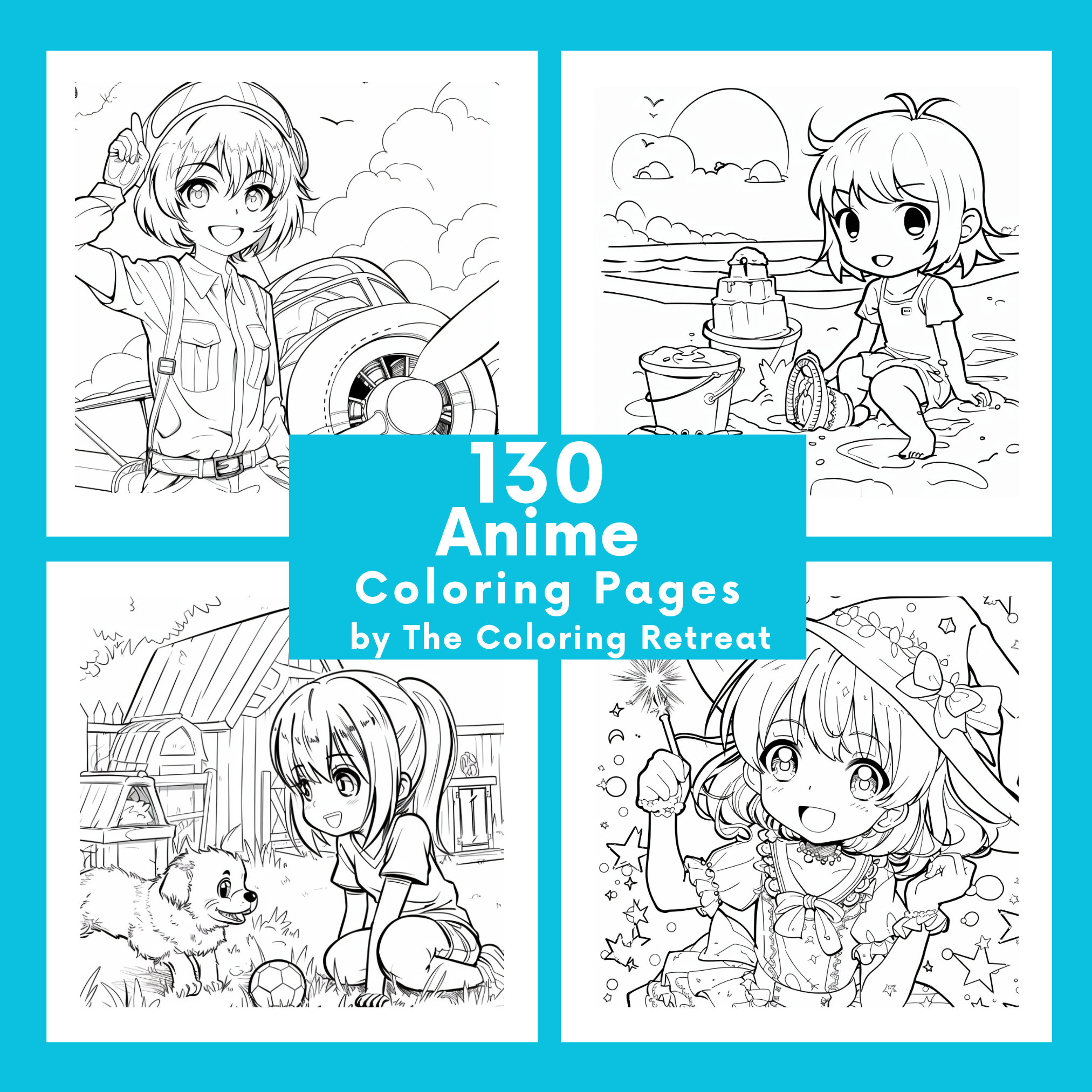 Anime Coloring Pages Digital Download Printable Kids Activities - Etsy