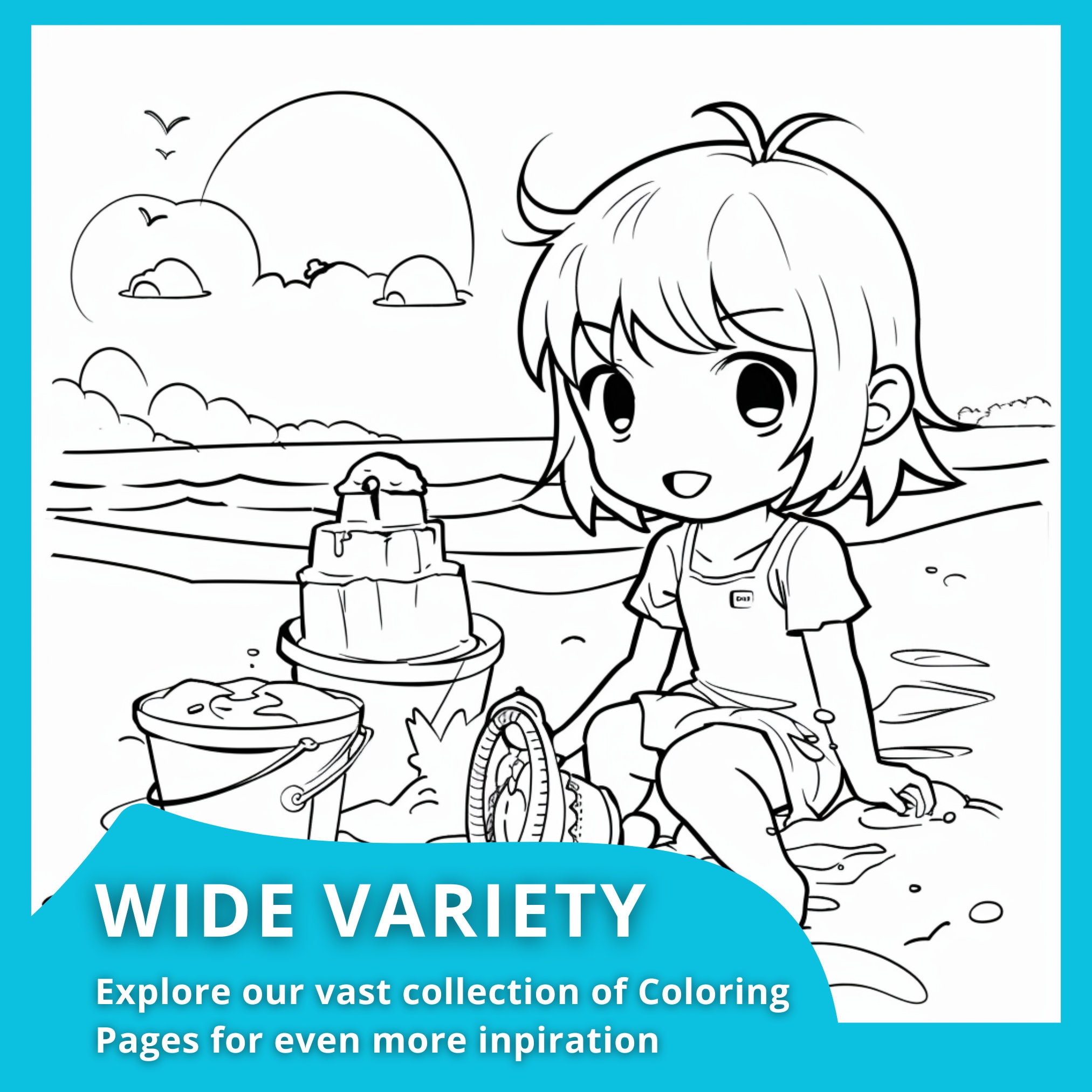 Anime Coloring Pages | Digital Download | Printable | Kids Activities ...
