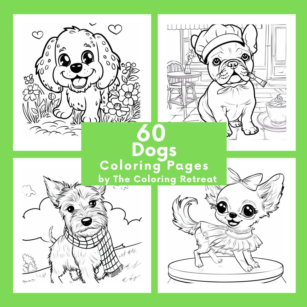 Dogs Coloring Pages | Digital Download | Printable | Kids Activities ...