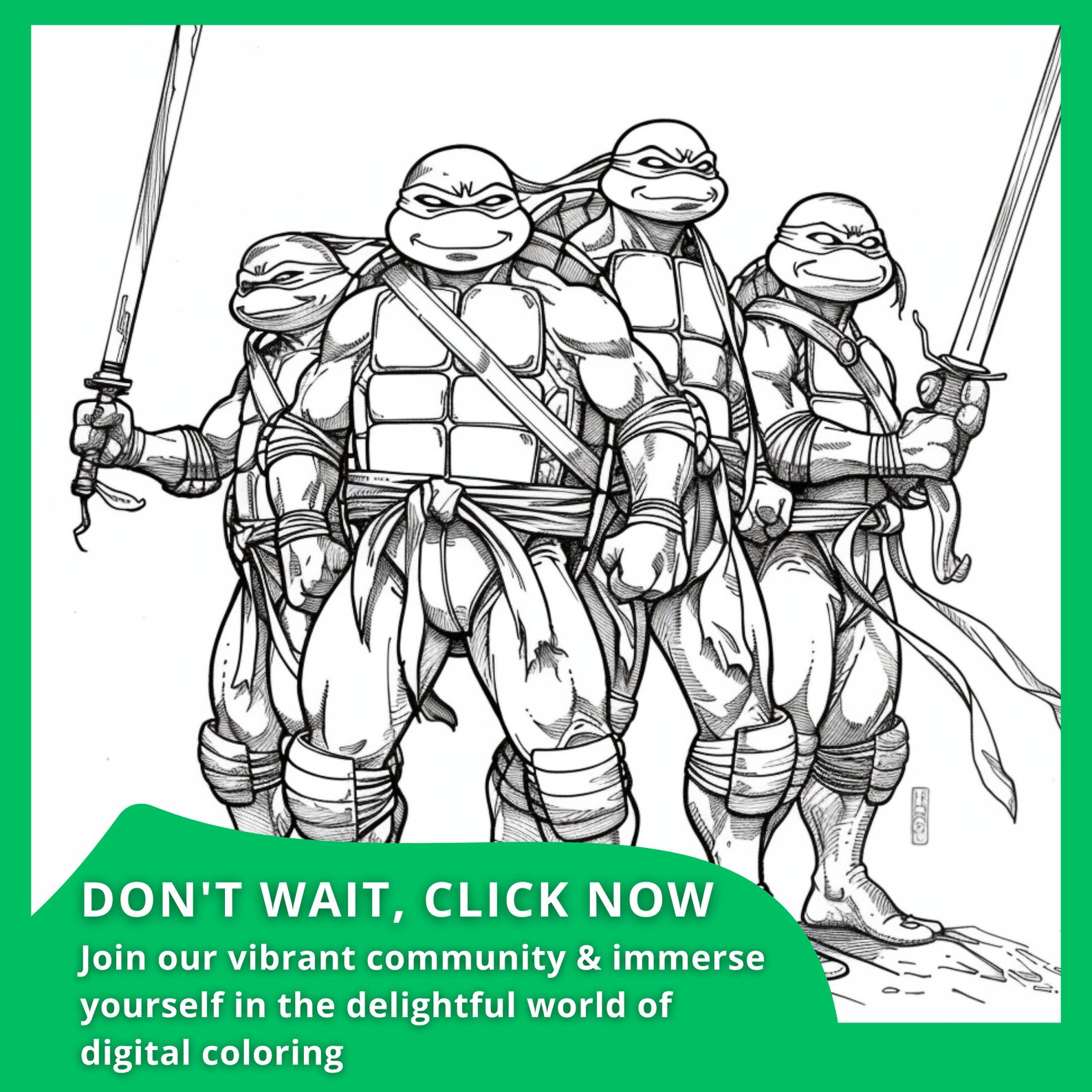 Ninja Turtles Coloring Pages | Digital Download | Printable | Kids ...