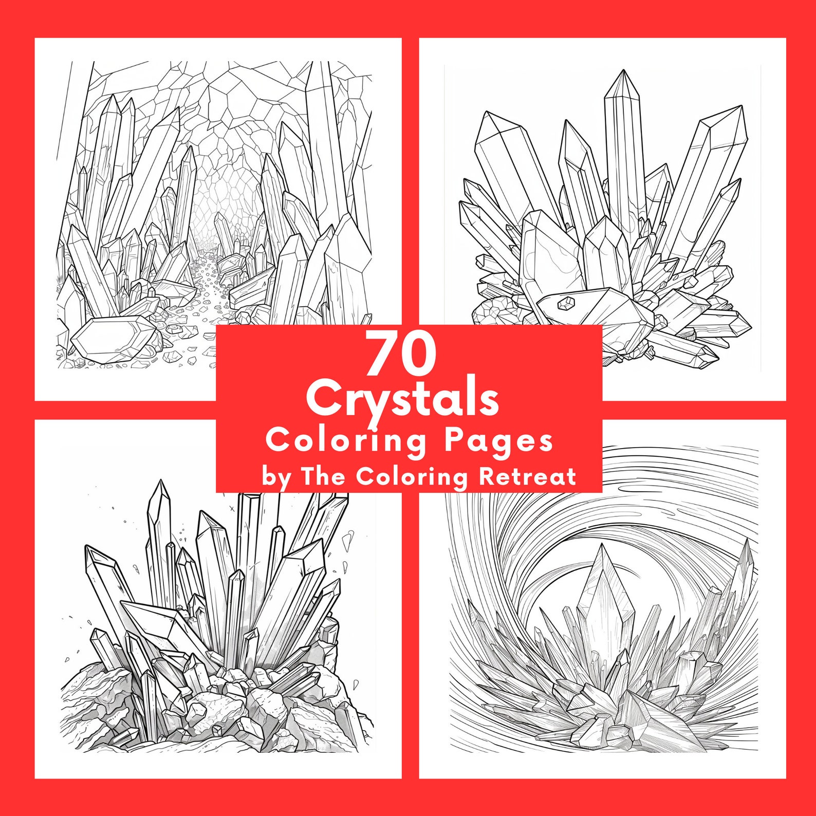 Crystals Coloring Pages | Digital Download | Printable | Kids ...