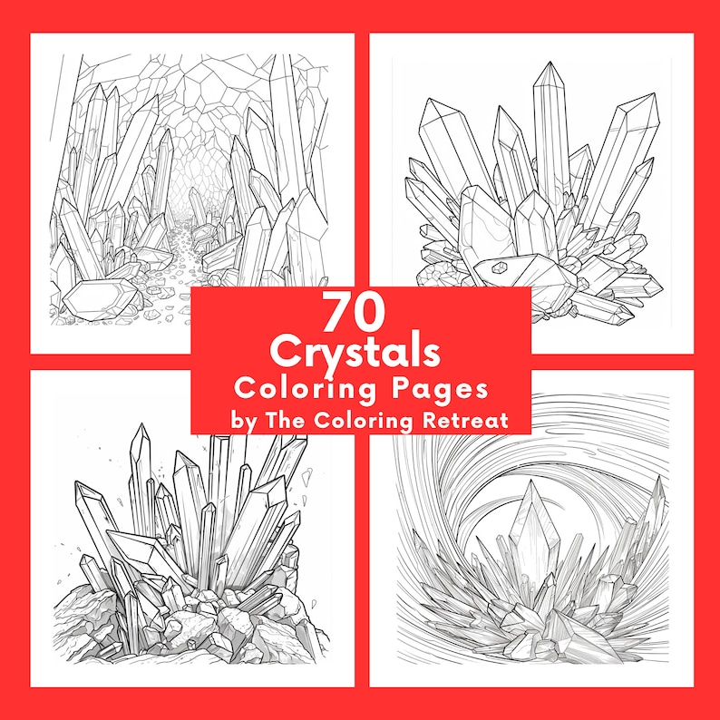 Crystals Coloring Pages | Digital Download | Printable | Kids ...
