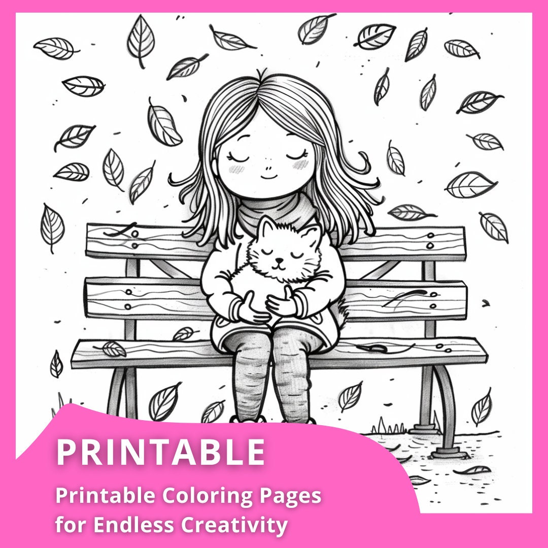 Cat Hugs Coloring Pages Digital Download Printable Kids Activities - Etsy