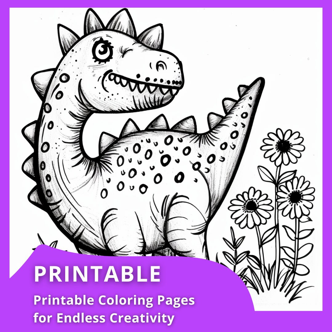 55 Dinosaur Coloring Pages | Digital Download | Printable | Kids ...