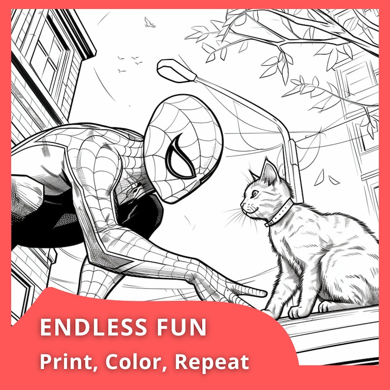 Spiderman Coloring Pages | Digital Download | Printable | Kids ...