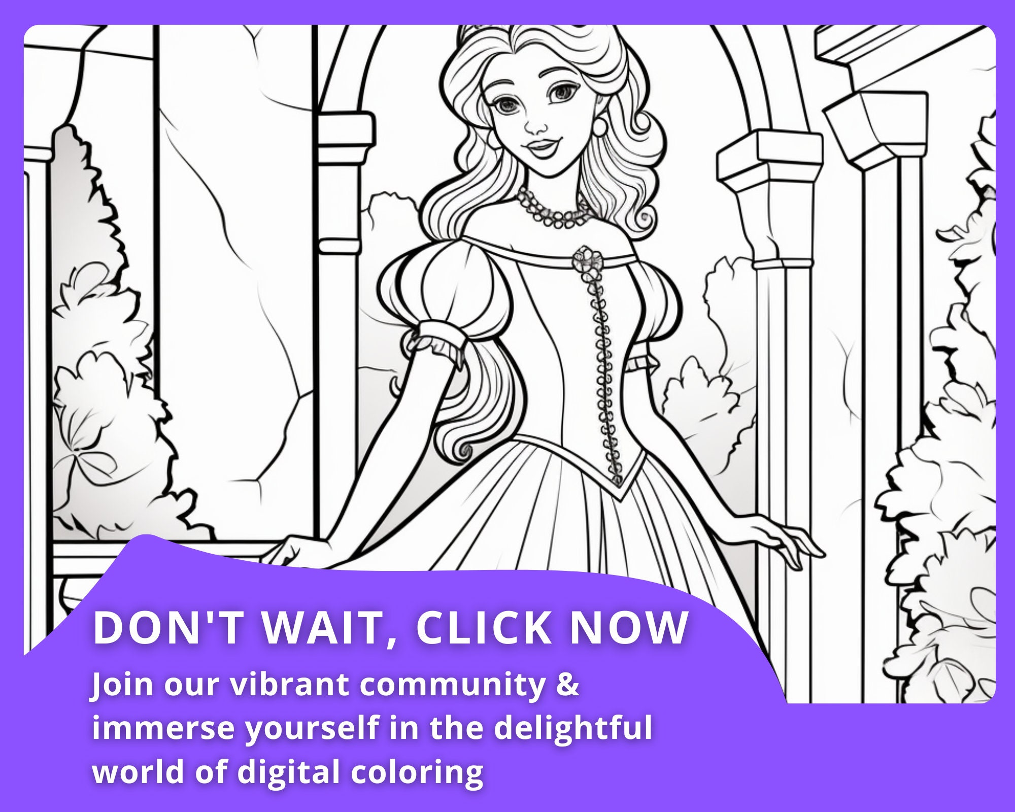 46 Princess Coloring Pages | Digital Download | Printable | Kids ...
