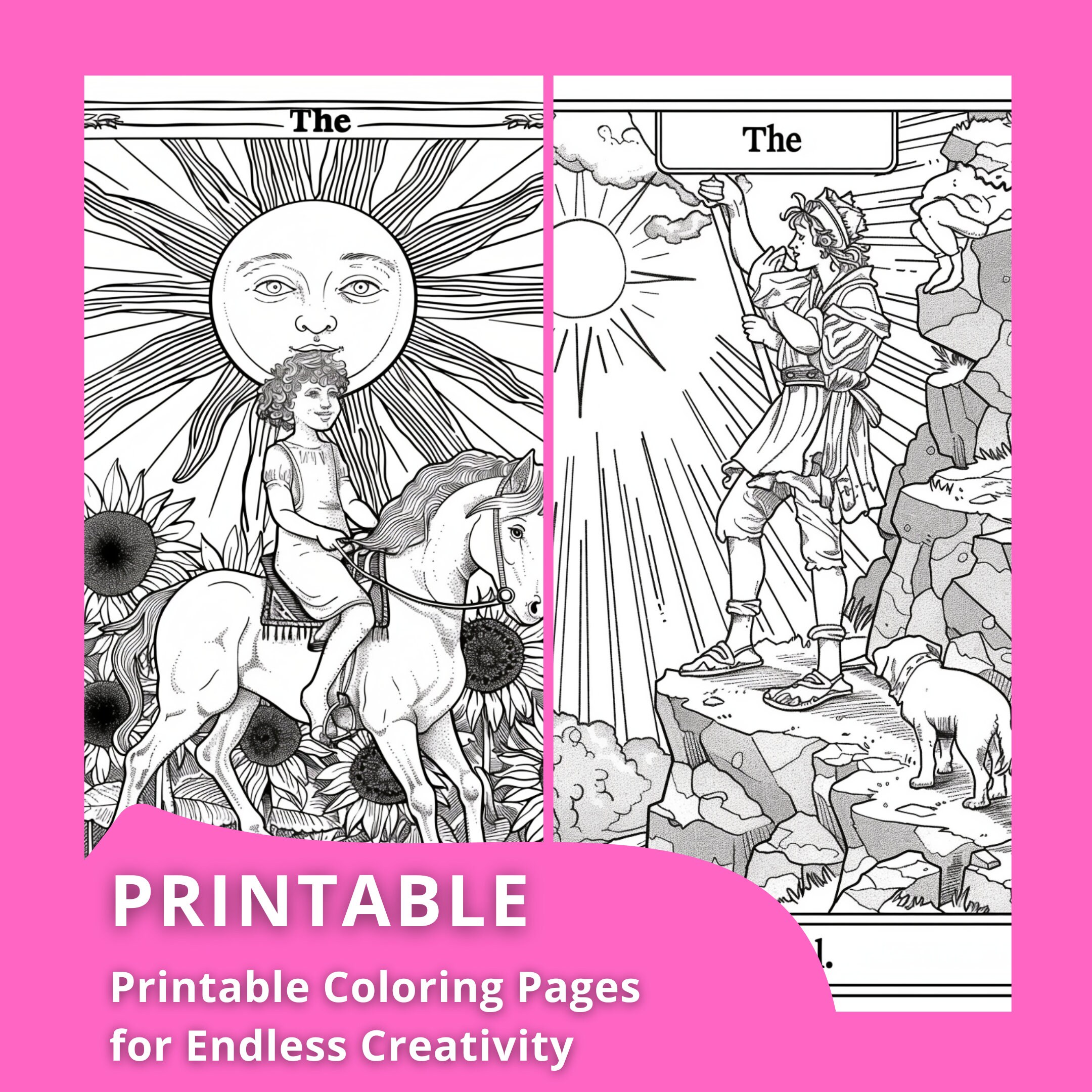 Tarot Cards Coloring Pages | Digital Download | Printable | Kids ...