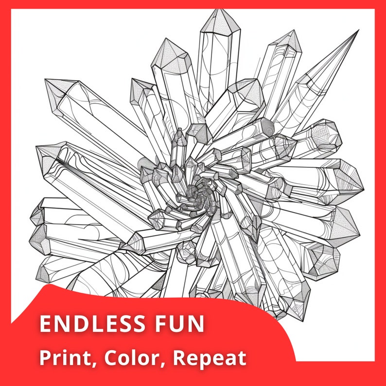 Crystals Coloring Pages | Digital Download | Printable | Kids ...