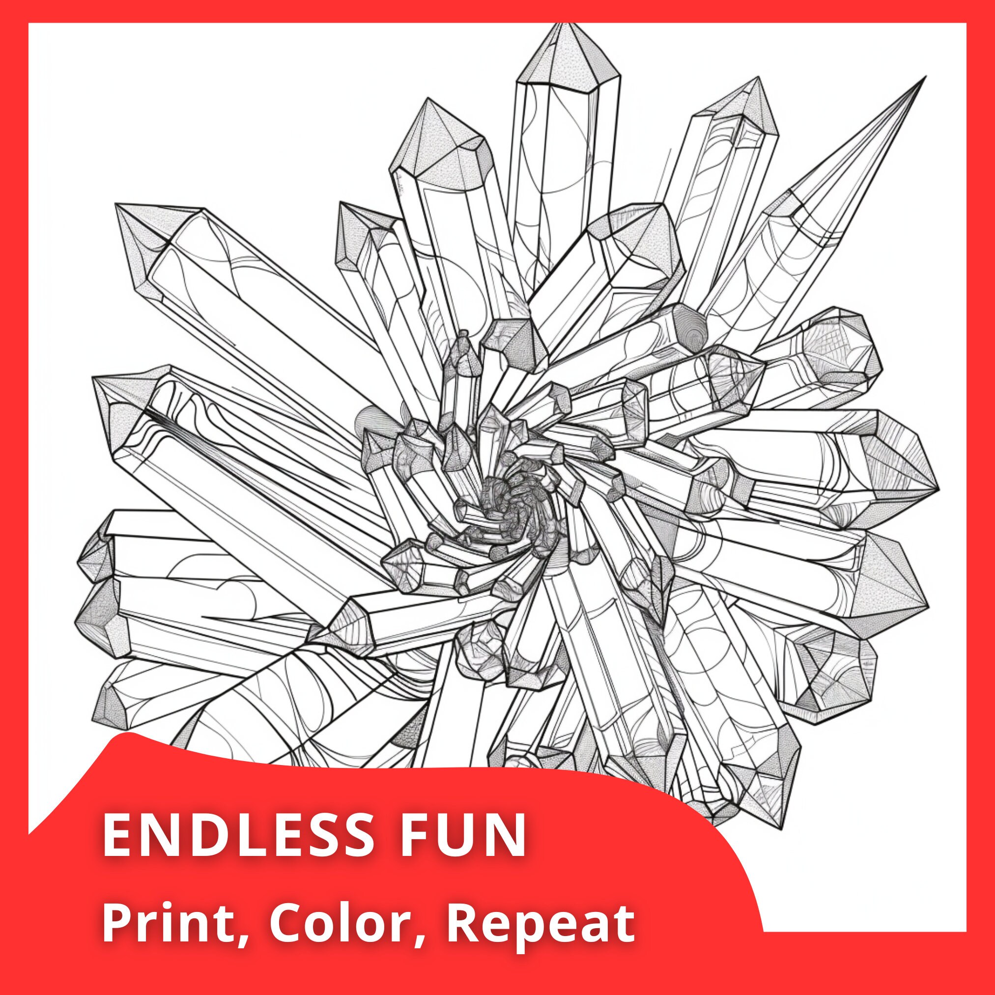 Crystals Coloring Pages | Digital Download | Printable | Kids ...