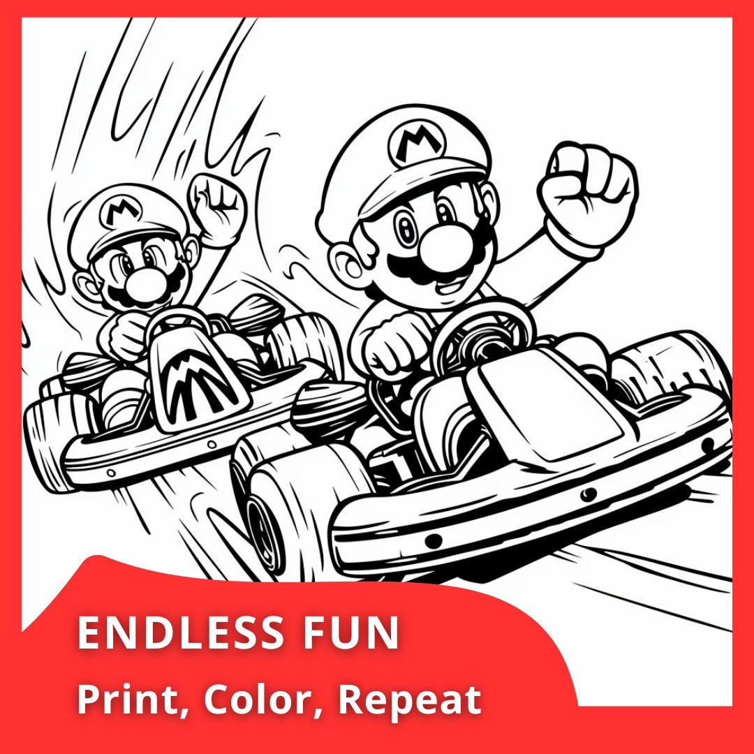 70 Mario Coloring Pages | Digital Download | Printable | Kids ...