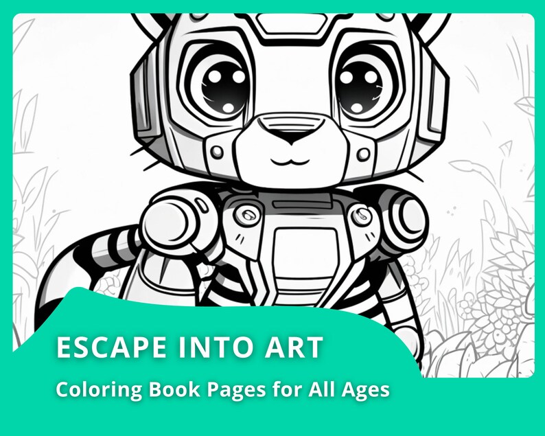 39 Robot Animal Coloring Pages | Digital Download | Printable | Kids ...