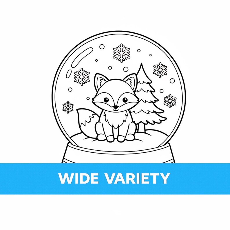 Printable Coloring Pages Digital Download | Snow Globe Coloring Book ...