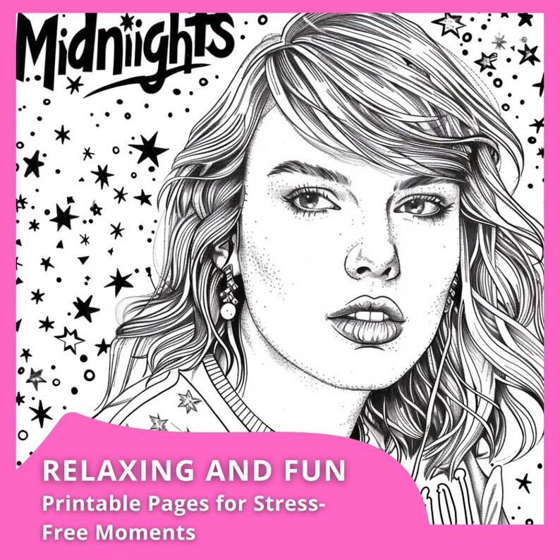 Taylor Swift Coloring Pages Digital Download Printable Kids Activities ...
