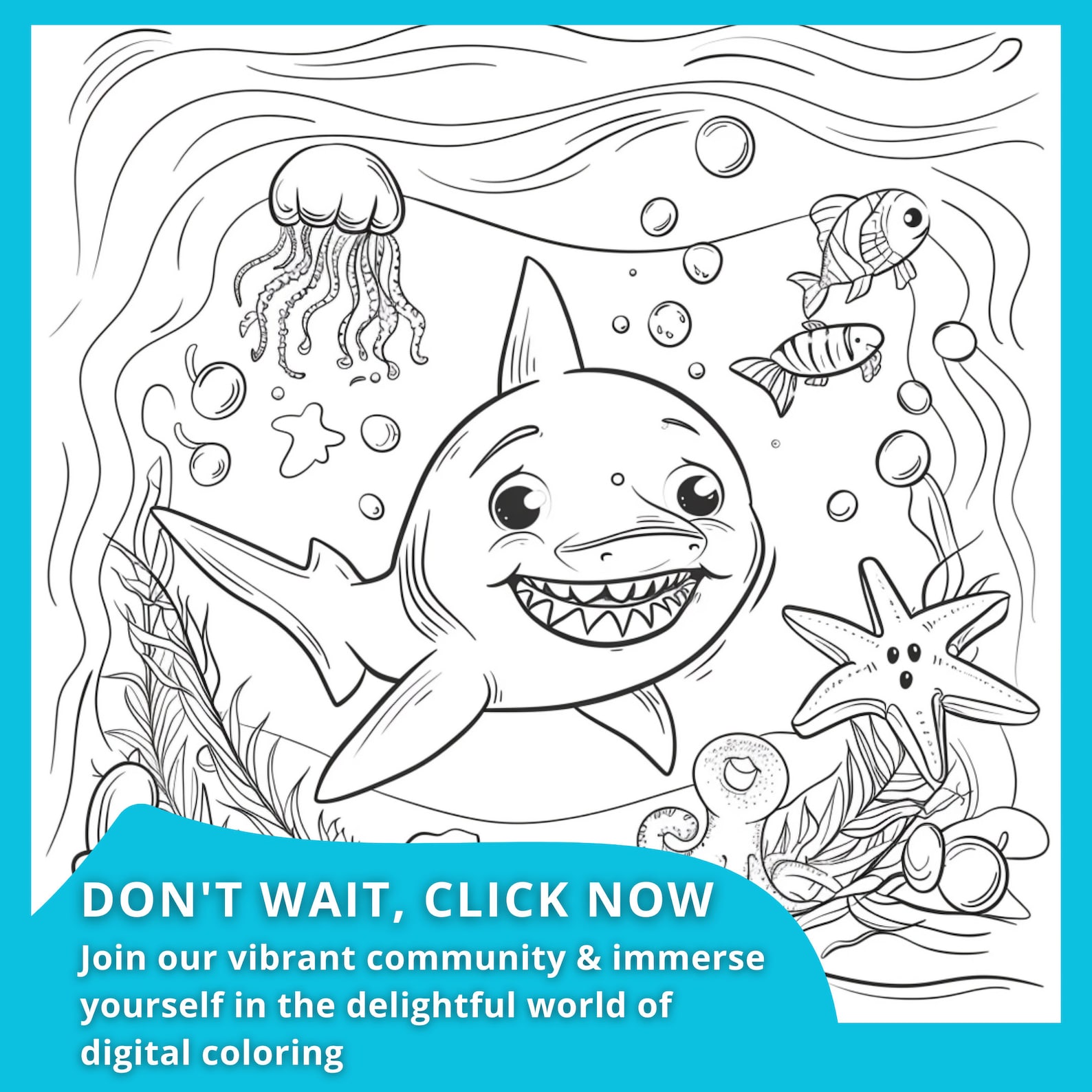 Baby Shark Coloring Pages | Digital Download | Printable | Kids ...