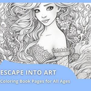 45 Mermaid Coloring Pages Digital Download Printable Kids Activities - Etsy