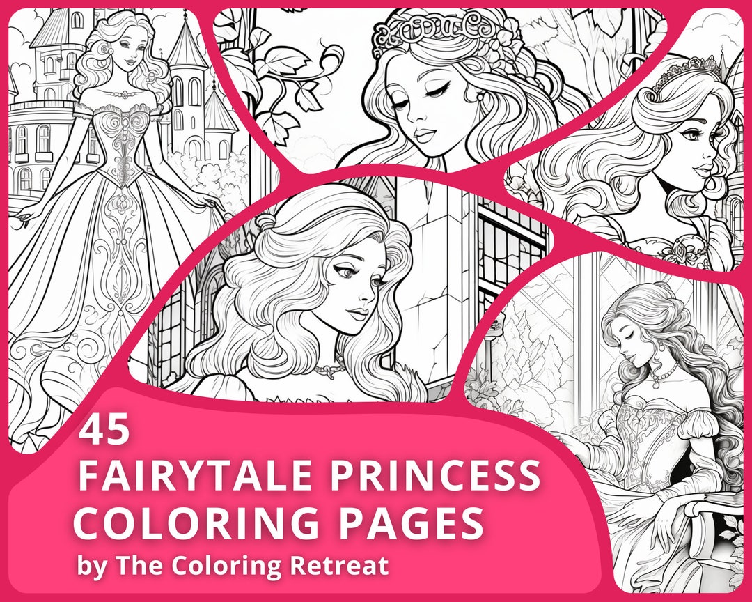 45 Fairytale Princess Coloring Pages | Digital Download | Printable ...