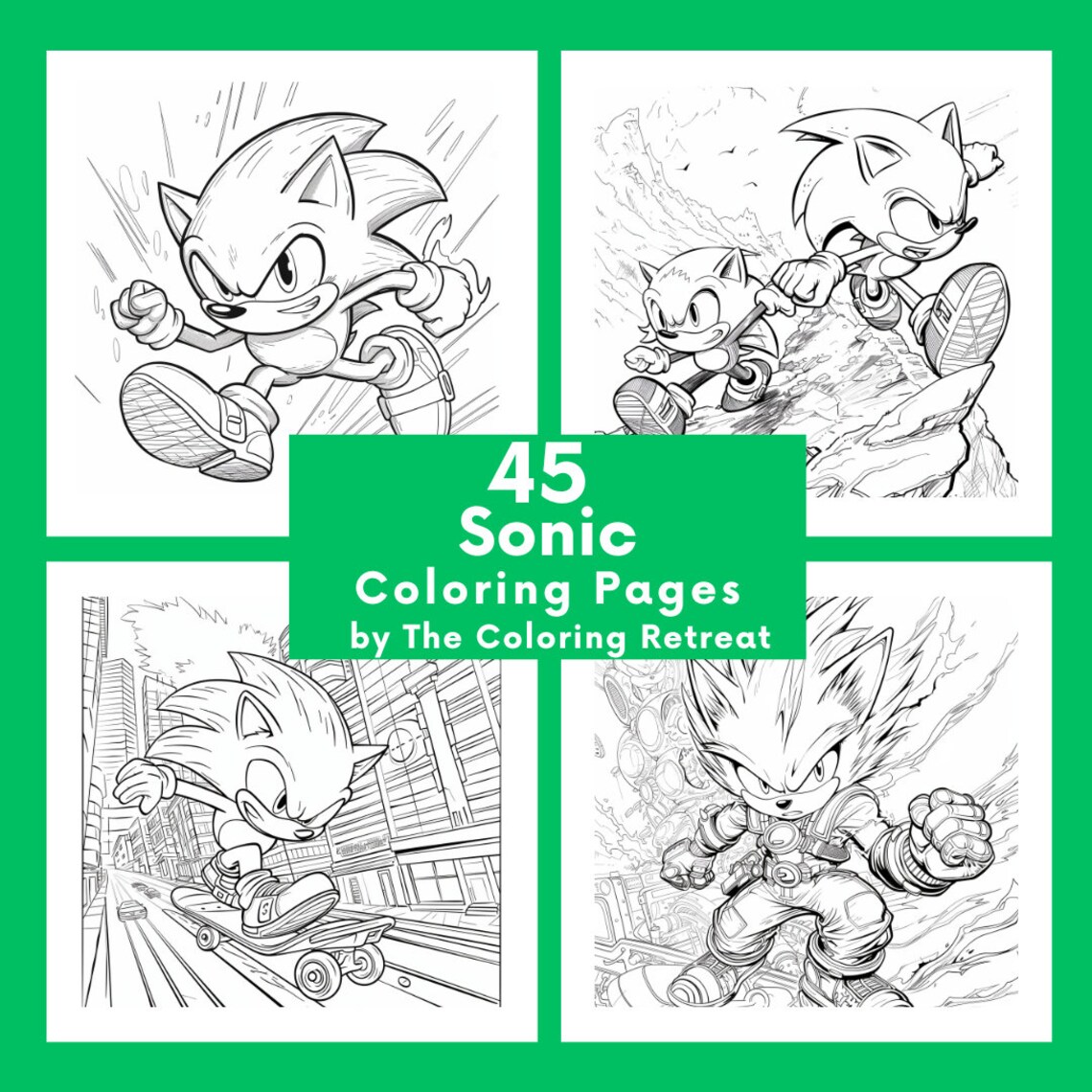 Sonic Coloring Pages | Digital Download | Printable | Kids Activities ...