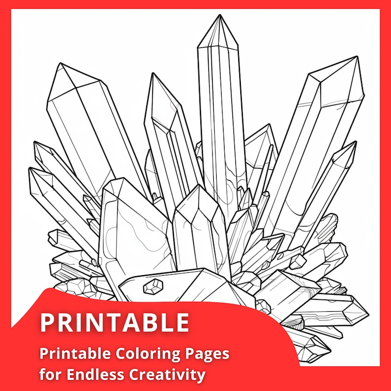 Crystals Coloring Pages | Digital Download | Printable | Kids ...