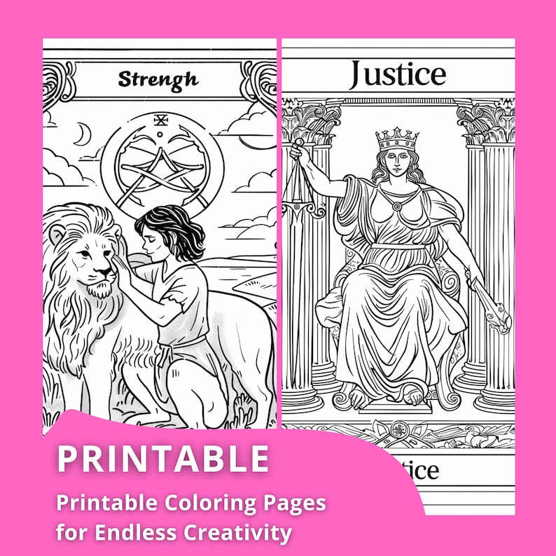 Tarot Cards Coloring Pages | Digital Download | Printable | Kids ...