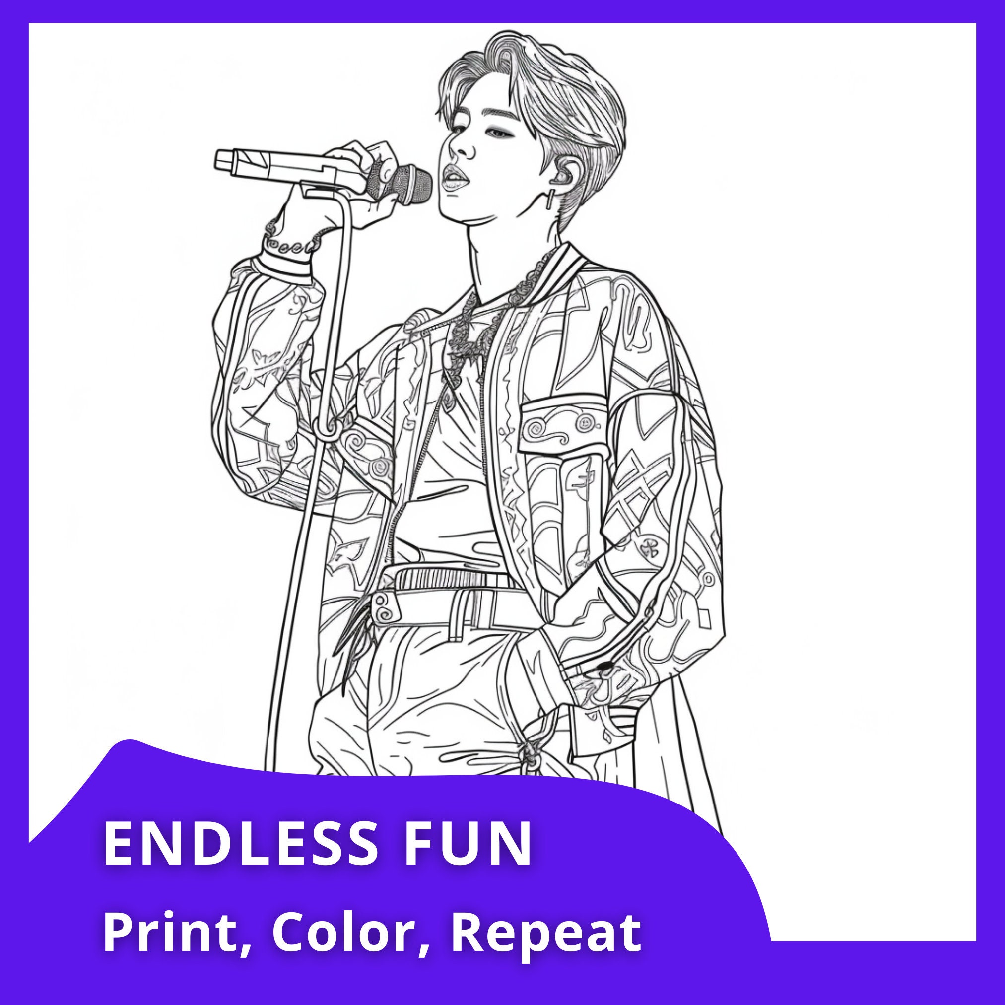 BTS Coloring Pages Digital Download Printable Kids Activities - Etsy