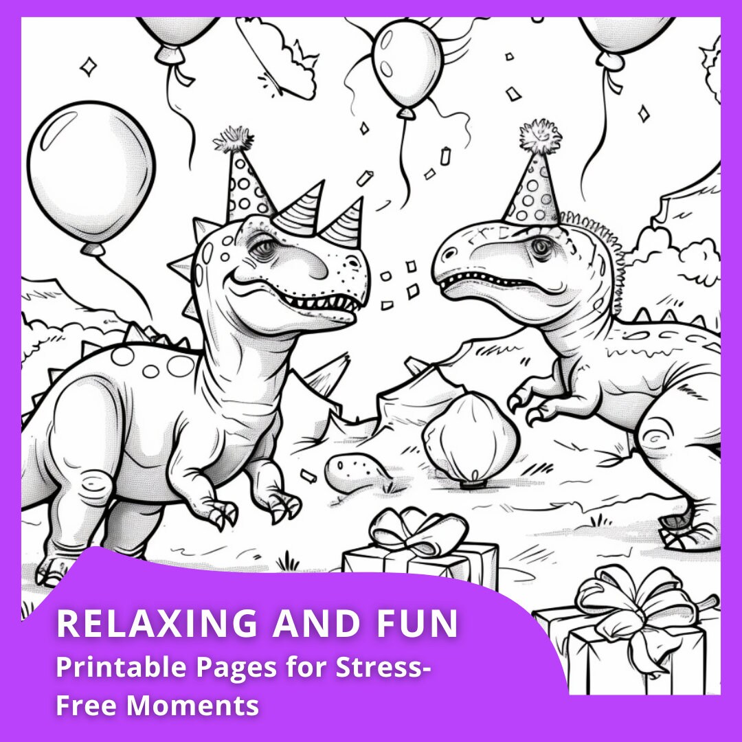 55 Dinosaur Coloring Pages Digital Download Printable Kids Activities ...