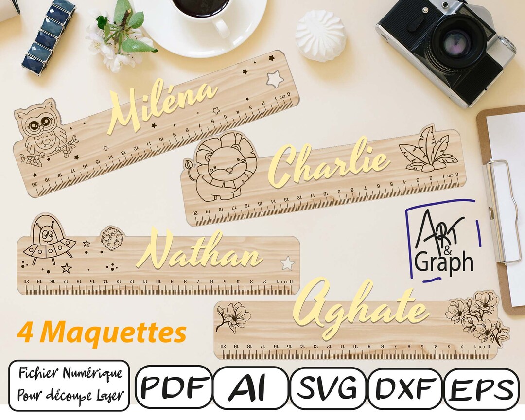 Customizable 20cm Wooden Ruler, Digital File for Laser Cutting, Svg Dxf ...