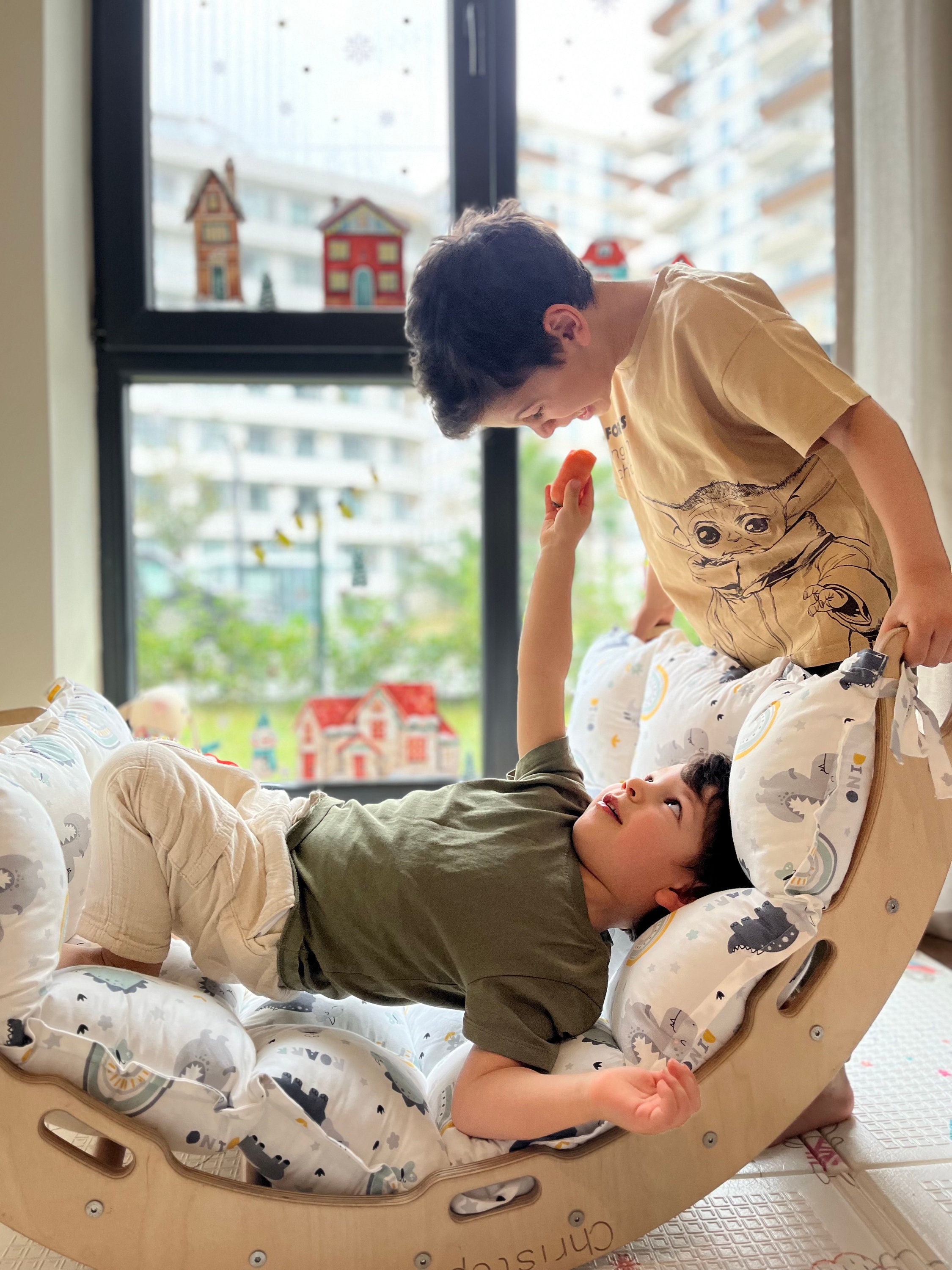 Climbing Arch With Pillow Kids Rocker Montessori Wooden Baby - Etsy