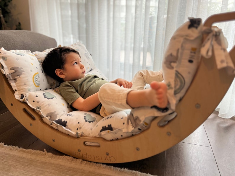 Climbing Arch With Pillow Kids Rocker Montessori Wooden Baby - Etsy