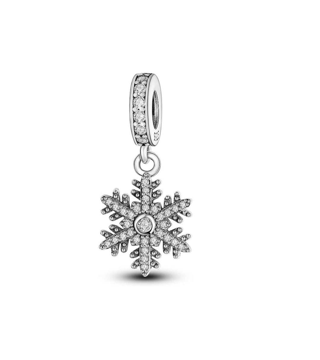 Crystal Snowflake Star Winter Snow Charm Pandora Charm - Etsy