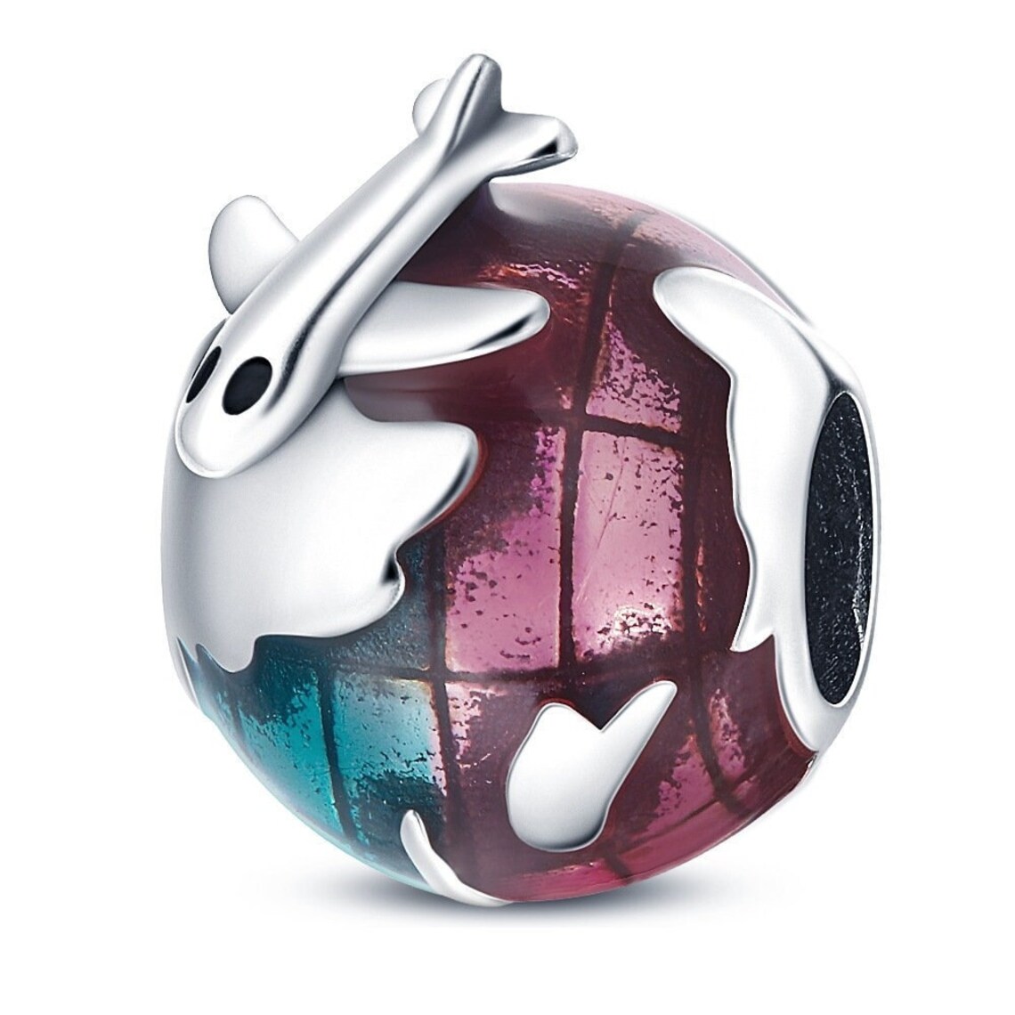 Travel Around the World Globe Plane Charm Bracelet Compatible - Etsy